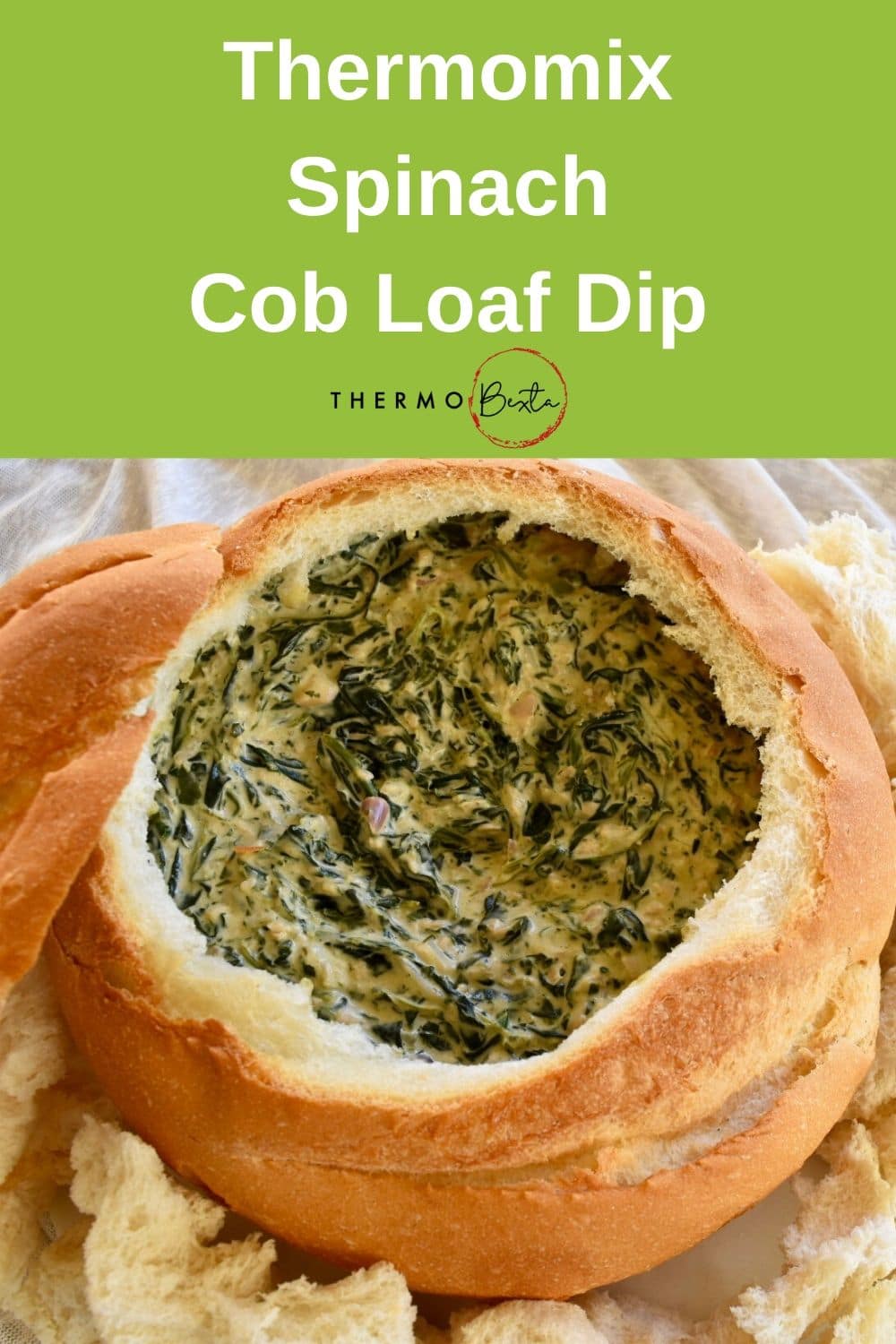 Thermomix Spinach Cob Loaf Dip Thermobexta