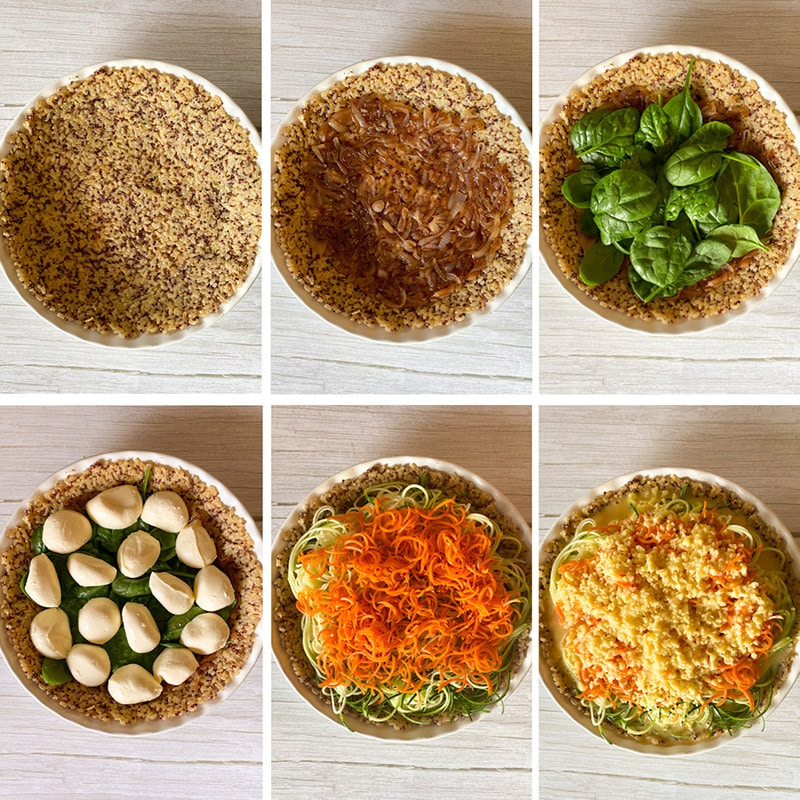 Three Cheese Caramelised Onion Pie with Rice Crust - Thermobexta